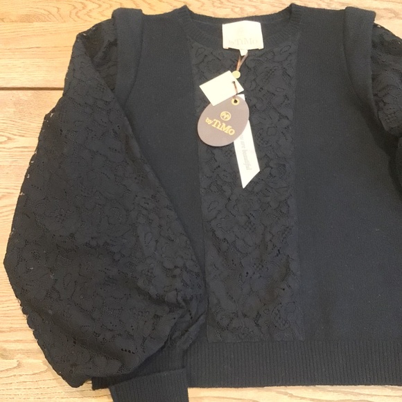 Bytimo | Sweaters | Nwt Bytimo Lace Combo Black Sweater | Poshmark